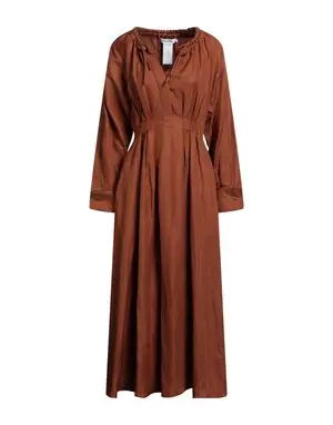 Max Mara Maxi Dress Linen Silk - Brown