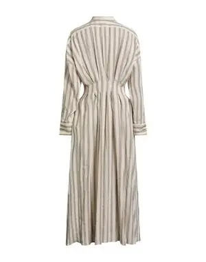 Max Mara Linen Striped Maxi Shirt Dress
