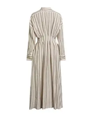 Max Mara Linen Striped Maxi Shirt Dress