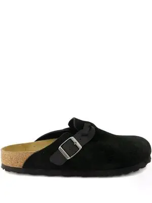 BIRKENSTOCK Boston Braided-Strap Leather Mules 00001 Black