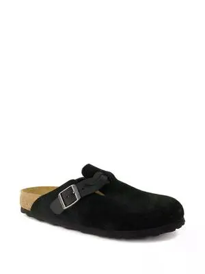 BIRKENSTOCK Boston Braided-strap Leather Mules - Black
