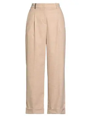 Peserico Straight-leg Flannel Trousers With Crystal Embellishments