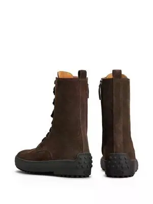 TOD'S Suede Gommino Ankle Boots - Brown