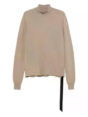 Rick Owens Mock-neck Frayed-hem Sweater