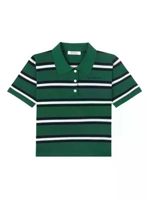 SPORTY & RICH Striped Polo Top