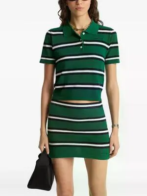 SPORTY & RICH Striped Polo Top