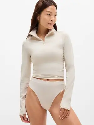 Athleta Bodymove High Rise Thong Underwear - Bone