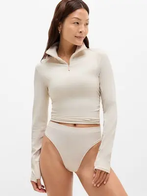 Athleta Bodymove High Rise Thong Underwear - Bone