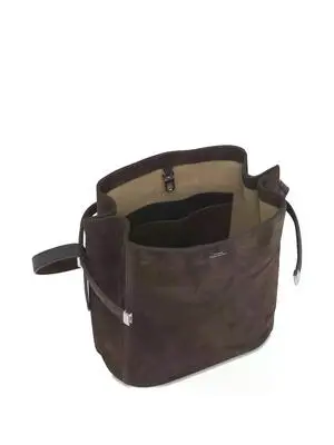 TOTEME Belted Suede Bucket Bag - Brown