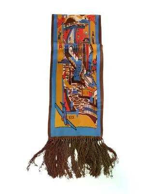BODE City-scene Fringed-edges Scarf - Brown