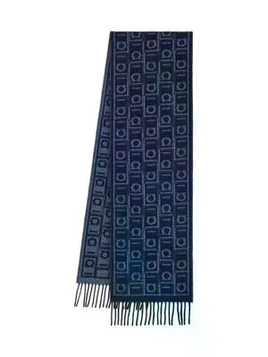 FERRAGAMO Monogram Fringed Scarf