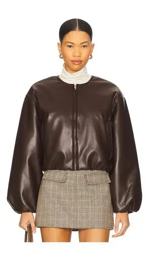 Blanknyc Cropped Leather Bomber