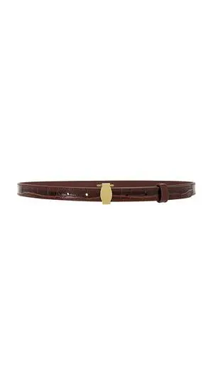 Veronica Beard Dash Leather Belt Chestnut