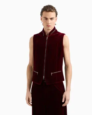 Giorgio Armani Velvet Zip-up Waistcoat