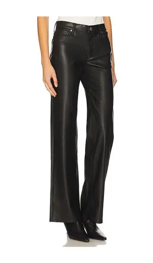 Hudson Jeans Rosie High Rise Wide Leg Faux Leather Pants - Black