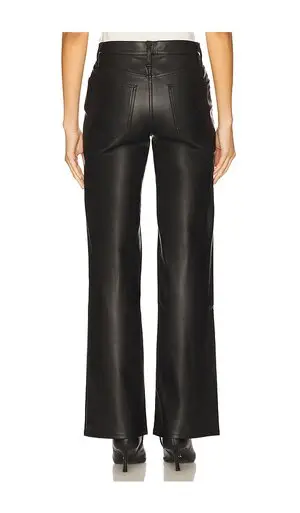 Hudson Jeans Rosie High Rise Wide Leg Faux Leather Pants - Black