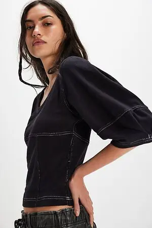 Contrast Stitching Tops For Women
