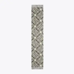 Tory Burch Puzzle Logo Scarf - Black/ivory
