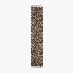Tory Burch Puzzle Logo Scarf - Brown/ivory