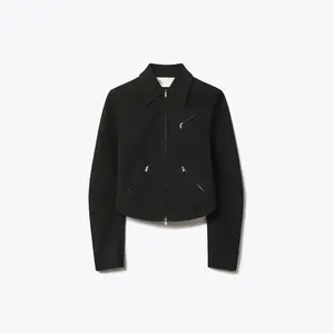 Tory Burch T Monogram Wool Biker Jacket