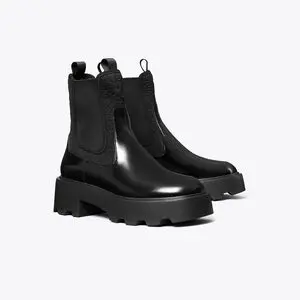 Tory Burch T Monogram Chelsea Lug Boot - Perfect Black