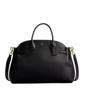 COACH Soft Empire Carryall 40 In Natural Grain Leather - Brass/black
