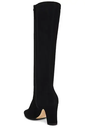 Manolo Blahnik Pitana 70 Suede Block Heel Boot - Black