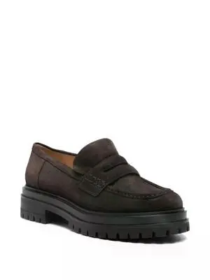 GIANVITO ROSSI Suede Penny Loafers
