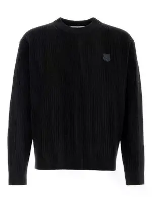 Maison Kitsuné Fox-patch Ribbed Wool Sweater