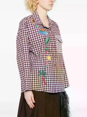 SUSANNA BLU Narciso Embroidered Gingham Shirt