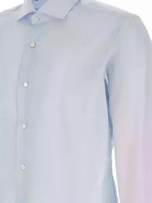 BARBA NAPOLI Classic-collar Cotton Shirt - Blue