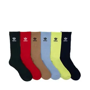 Adidas Trefoil Crew Socks 6 Pack Ash Blue/scarlet/aurora Ivy