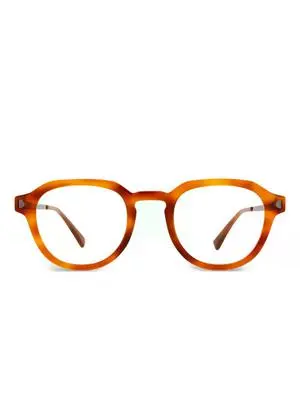 Mykita Elbert Havana Round Eyeglasses - Orange