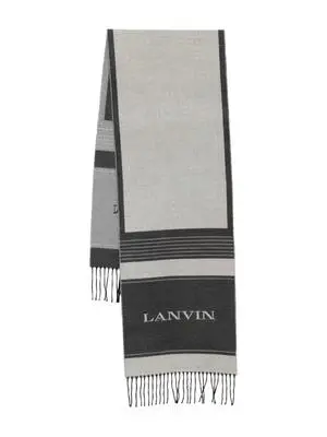 LANVIN Logo-lettering Scarf - Grey