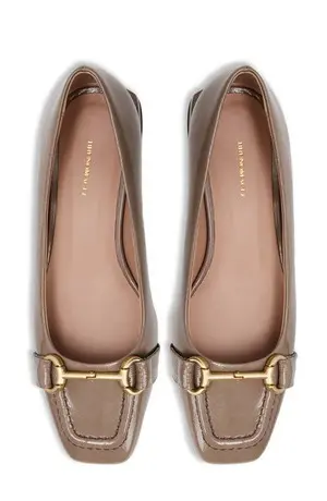 Bruno Magli Perla Leather Flat - Taupe Crinkle Patent