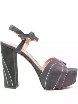 GIANVITO ROSSI Suede Block Heel Sandals