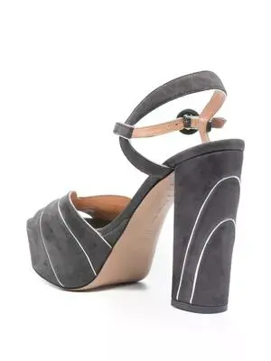 GIANVITO ROSSI Suede Block Heel Sandals