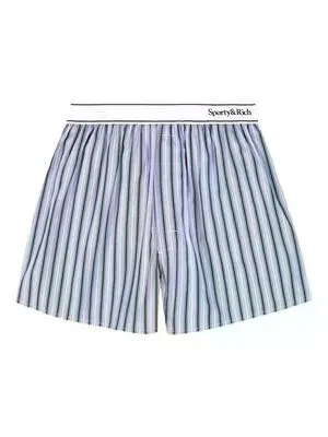 SPORTY & RICH Serif Striped Boxer Shorts - Blue