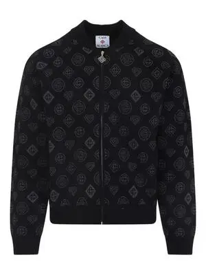 Casablanca Logo Pattern Zip-up Jacket