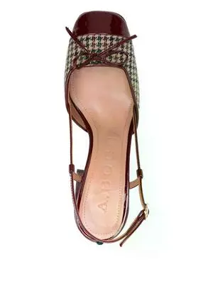 A.BOCCA Houndstooth Bow Pumps - Brown