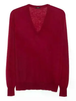 JOSEPH V-neck Cashmere Sweater - Red