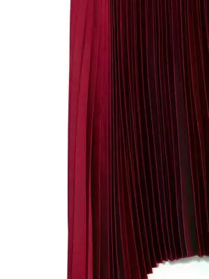 JOSEPH Pleated Asymmetric Hem Skirt - Red