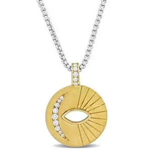 JULIANNA B. Diamond Sun & Moon Pendant Necklace - 14k Gold