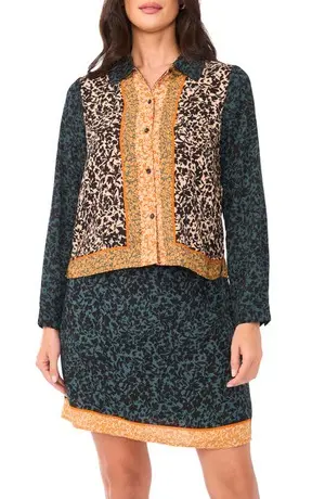 Vince Camuto Mixed Print Long Sleeve Button-up Shirt