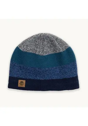 Turtle Fur Striped Wool Beanie - Navy