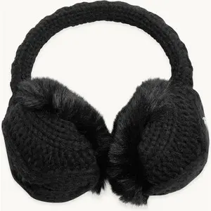 Turtle Fur Cable Knit Earmuffs - Black