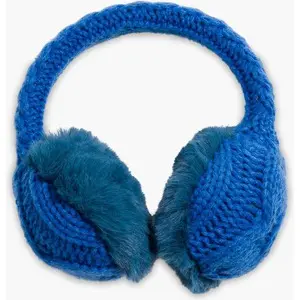 Turtle Fur Cable Knit Earmuffs - Blue