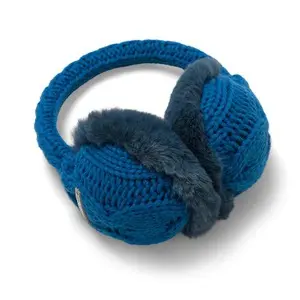 Turtle Fur Cable Knit Earmuffs - Blue