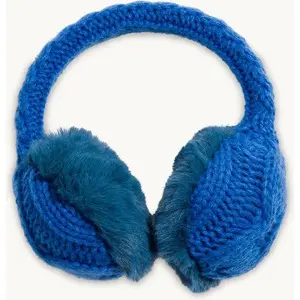 Turtle Fur Cable Knit Earmuffs - Blue