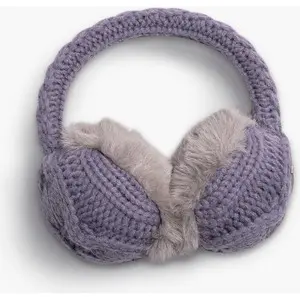 Turtle Fur Cable Knit Earmuffs Iris